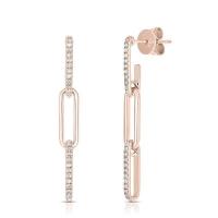 China Retro Paperclip Rectangle Chain Earrings in 925 Sterling Silver for Ladies' Night for sale