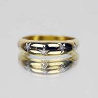 China Dainty Domed Rings 14k 18k Gold Chunky Star Set Diamond Band Ring for Stylish Outfits for sale
