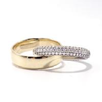 China Fashion Unisex Rolling Rings Domed Diamond Band Wide Gold Plated Sterling Silver Rings for sale