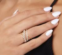 China Party Statement Piece Sterling Silver Rhodium Plated Zig Zag Diamond Ring For Women for sale