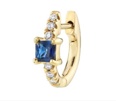 China 925 Sterling Silver Mini Gold Plated Baguette Hoop Huggie Earrings For Women Jewelry for sale