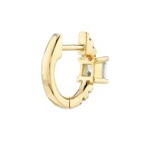 China 925 Sterling Silver Mini Gold Plated Baguette Hoop Huggie Earrings For Women Jewelry for sale