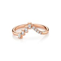 China Offered OEM Round Diamonds and Baguettes Eclectic Triangle Silver Ring for Women for sale