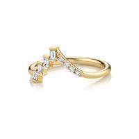 China Offered OEM Round Diamonds and Baguettes Eclectic Triangle Silver Ring for Women for sale