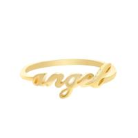 China Solid Gold Angel Name Ring for Women Handmade Glitter 925 Sterling Silver Modern N/A for sale