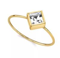 China 14K Gold Dipped Cubic Zirconia Crystal Ring OEM Rhinestone Ring for sale