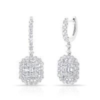 China White CZ Earrings 925 Sterling Silver Classic Style For Engagement And Wedding for sale