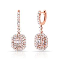 China White CZ Earrings 925 Sterling Silver Classic Style For Engagement And Wedding for sale