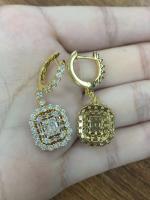 China White CZ Earrings 925 Sterling Silver Classic Style For Engagement And Wedding for sale