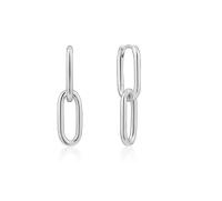 China Wedding Occasion Simple Silver Cable Link Stud Earring 30mm Height Elegant Design for sale