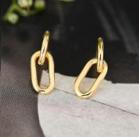China Wedding Occasion Simple Silver Cable Link Stud Earring 30mm Height Elegant Design for sale