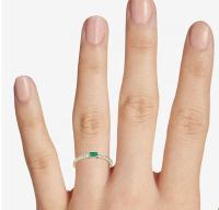 China Fine Jewelry 925 Sterling Silver Ring with Green or White Stones and 18K Gold Plating for sale