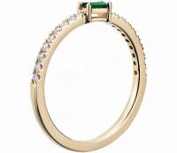 China Fine Jewelry 925 Sterling Silver Ring with Green or White Stones and 18K Gold Plating for sale