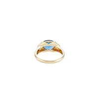 China London Blue CZ Heirloom Ring in 925 Sterling Silver for Women's Wedding Dinner Party for sale