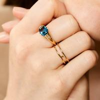 China London Blue CZ Heirloom Ring in 925 Sterling Silver for Women's Wedding Dinner Party for sale