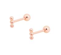 China Mini Beaded Barbell Silver Stud Earring with Screw Back 925 Sterling Silver for sale