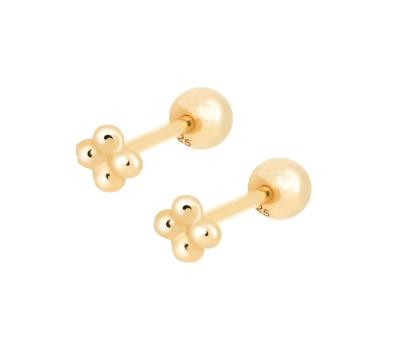 China 6mm Silver Tiny Beaded Ball Barbell Stud Earrings With Screw Backs Jewelry for sale