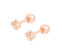 China 6mm Silver Tiny Beaded Ball Barbell Stud Earrings With Screw Backs Jewelry for sale