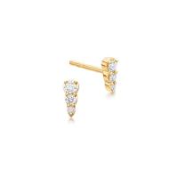 China Trendy Mini Three Stone CZ Stud 925 Sterling Silver Earrings for sale