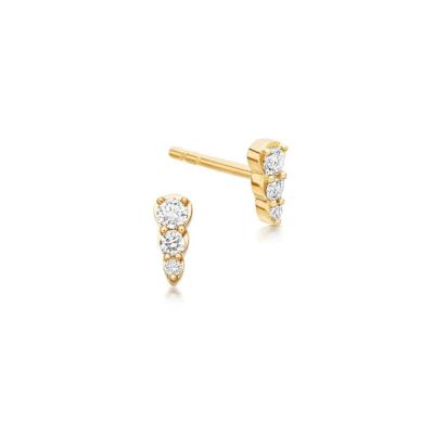 China Trendy Mini Three Stone CZ Stud 925 Sterling Silver Earrings for sale