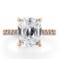 China White CZ 925 Sterling Silver Engagement Ring 18K Gold Plated Baguette Cut for sale