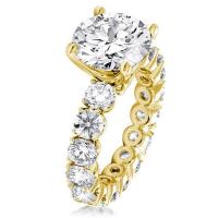 China 18K Gold White Zircon Eternity Band 925 Sterling Silver Engagement Rings for sale