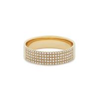 China Micron Pave CZ 18K Gold Plated Gemstone Rings Cigar 925 Sterling Silver for sale