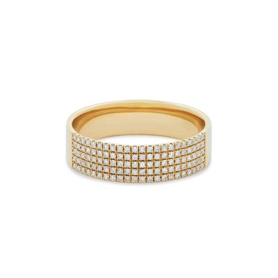 China Micron Pave CZ 18K Gold Plated Gemstone Rings Cigar 925 Sterling Silver for sale