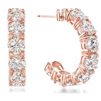 China Large White Diamond CZ Hoop Earrings for Anniversary Occasion in 925 Sterling Silver for sale