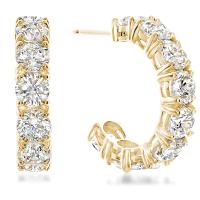China Large White Diamond CZ Hoop Earrings for Anniversary Occasion in 925 Sterling Silver for sale