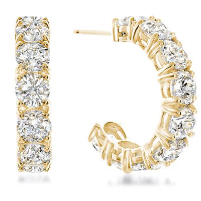 China Large White Diamond CZ Hoop Earrings for Anniversary Occasion in 925 Sterling Silver for sale