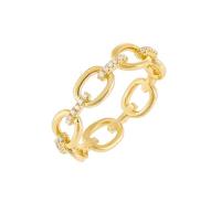 China Silver 14K Gold Plated Link Ring with Clear CZ Offered by OEM in Silver for sale