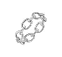 China Silver 14K Gold Plated Link Ring with Clear CZ Offered by OEM in Silver for sale