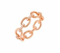 China Silver 14K Gold Plated Link Ring with Clear CZ Offered by OEM in Silver for sale
