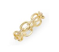 China Silver 14K Gold Plated Link Ring with Clear CZ Offered by OEM in Silver for sale