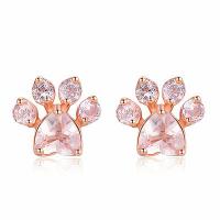 China Adorable Look Children's Animal Footprints Stud Earrings In 925 Sterling Silver Brass for sale