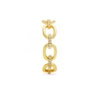 China Silver 14K Gold Plated Link Ring with Clear CZ Offered by OEM in Silver for sale