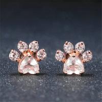 China Adorable Look Children's Animal Footprints Stud Earrings In 925 Sterling Silver Brass for sale