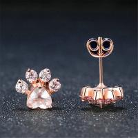 China Adorable Look Children's Animal Footprints Stud Earrings In 925 Sterling Silver Brass for sale
