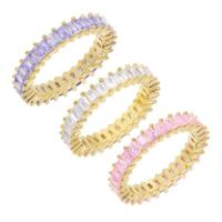 China ZIRCON Main Stone 925 Sterling Silver Baguette Pink Crystal CZ Eternity Band Women Rings for sale
