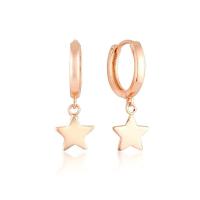 China Brass 14K Gold Star Shaped Hoop Earrings ForWomen Simple Daily Jewelry for sale