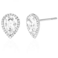 China 925 Sterling Silver 14K Gold Cubic Zircon Teardrop Shape Stud Earrings For Women Daily Jewelry for sale