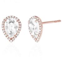 China 925 Sterling Silver 14K Gold Cubic Zircon Teardrop Shape Stud Earrings For Women Daily Jewelry for sale