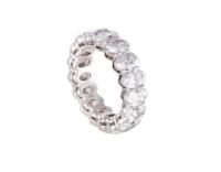 China Clear CZ Oval Eternity Band Ring Jewelry Type Women'S Silver Eternity Ring for sale