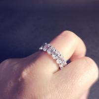 China Clear CZ Oval Eternity Band Ring Jewelry Type Women'S Silver Eternity Ring for sale