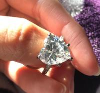 China Micro Insert Inlay Technology Heart Cut CZ Stone 925 Sterling Silver Engagement Rings for sale
