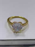 China Micro Insert Inlay Technology Heart Cut CZ Stone 925 Sterling Silver Engagement Rings for sale