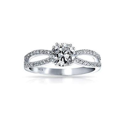 China 925 Sterling Silver Ring Micron Pave White Gold Plated for Women Wedding Couple Engagement for sale