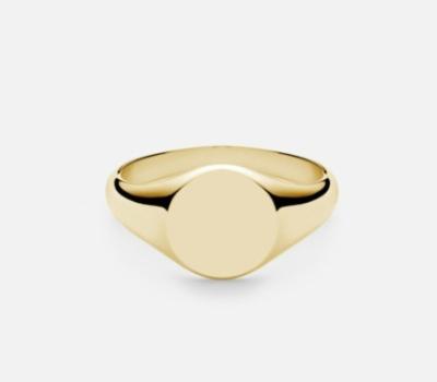 China 18K Gold Plated Customized Engrave Signet 925 Sterling Silver Unisex Fine Jewelry Rings for sale