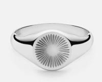 China 18K Gold Plated Customized Engrave Signet 925 Sterling Silver Unisex Fine Jewelry Rings for sale